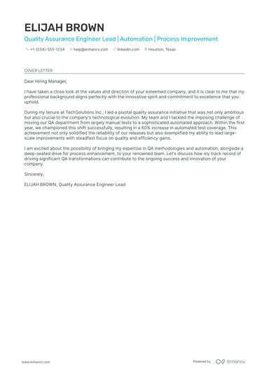 8 Professional Quality Assurance Specialist Cover Letter Examples and ...