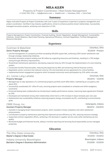 24 Property Manager Resume Examples & Guide for 2025