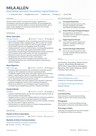 23 Journalist Resume Examples & Guide for 2025