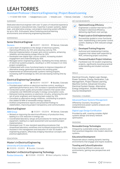 22 Electrical Engineering Resume Examples & Guide for 2025