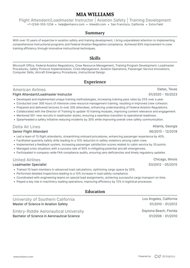 18 Flight Attendant Resume Examples & Guide for 2025