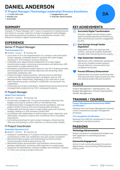 6 IT Project Manager Resume Examples & Guide for 2025