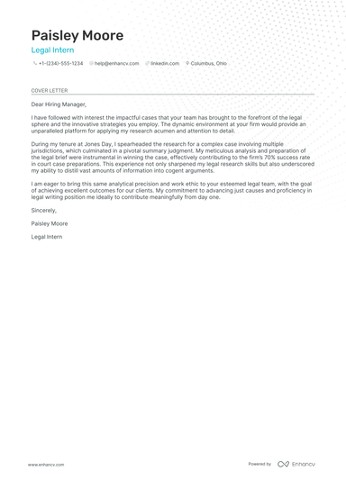 3 Professional Law School Cover Letter Examples and Template for 2025 ...