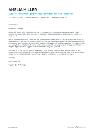 8 Professional Quality Manager Cover Letter Examples and Template for ...