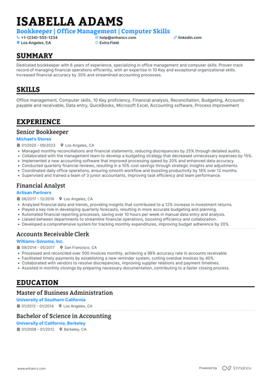 26 Bookkeeper Resume Examples & Guide for 2025