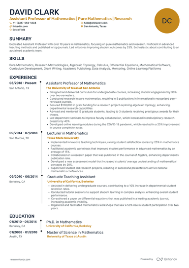 22 Professor Resume Examples That Got Jobs for 2025
