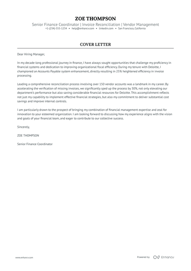 8 Professional Finance Specialist Cover Letter Examples and Template ...