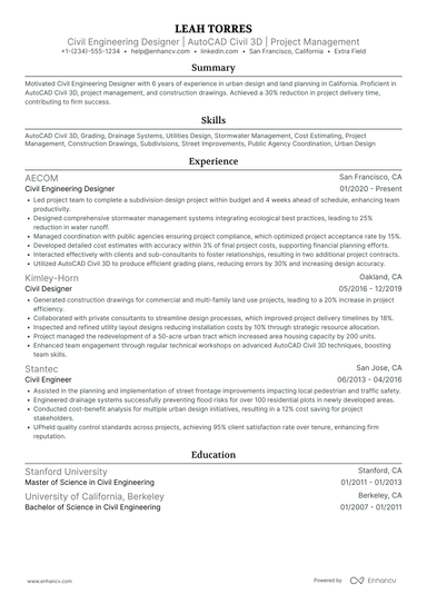 18 Civil Engineer Resume Examples & Guide for 2025