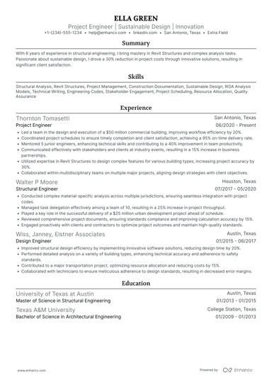 18 Structural Engineer Resume Examples & Guide for 2025