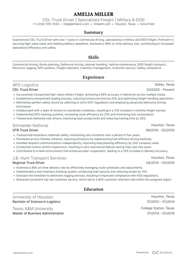 26 Truck Driver Resume Examples & Guide for 2025