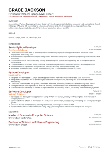 23 Python Developer Resume Examples, Templates & Guide for 2025