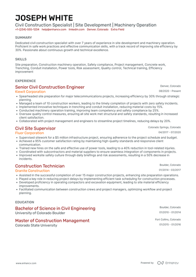 30 Construction Worker Resume Examples & Guide for 2025