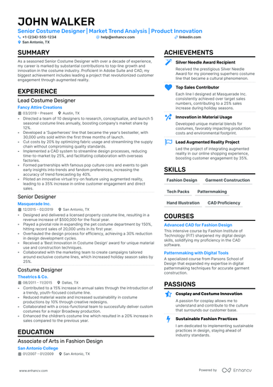 14 Fashion Designer Resume Examples & Guide for 2025