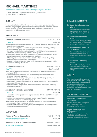 23 Journalist Resume Examples & Guide for 2025