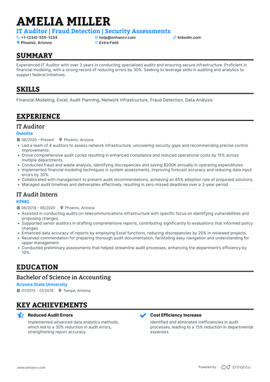 21 IT Auditor Resume Examples & Guide for 2025