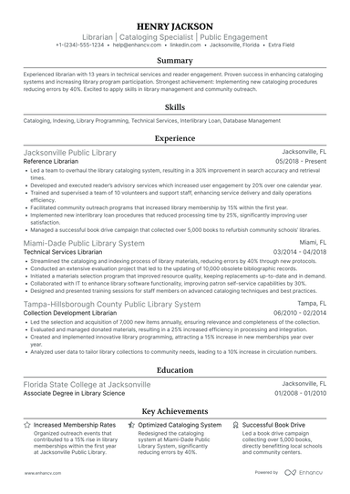 22 Librarian Resume Examples That Got Jobs for 2025
