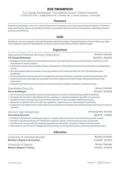 26 Bookkeeper Resume Examples & Guide for 2025