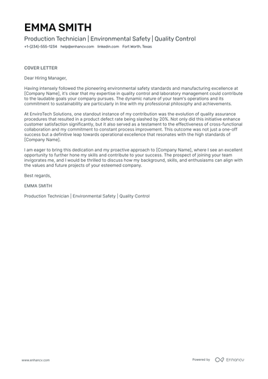 3 Professional Factory Worker Cover Letter Examples and Template for ...
