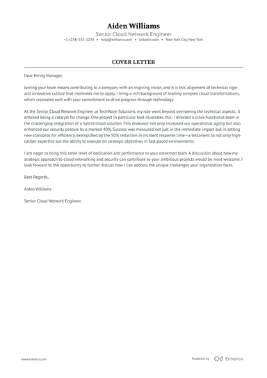 15 Professional Network Engineer Cover Letter Examples and Template for ...