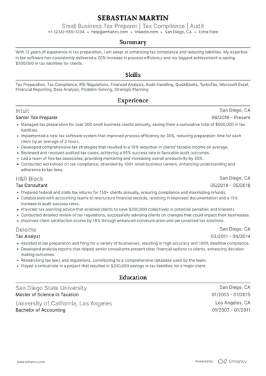 18 Tax Preparer Resume Examples & Guide for 2025