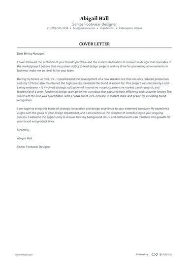 6 Professional Fashion Designer Cover Letter Examples and Template for ...