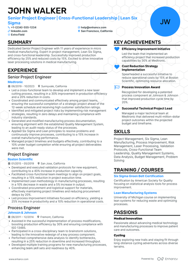 21 Project Engineer Resume Examples & Guide for 2025