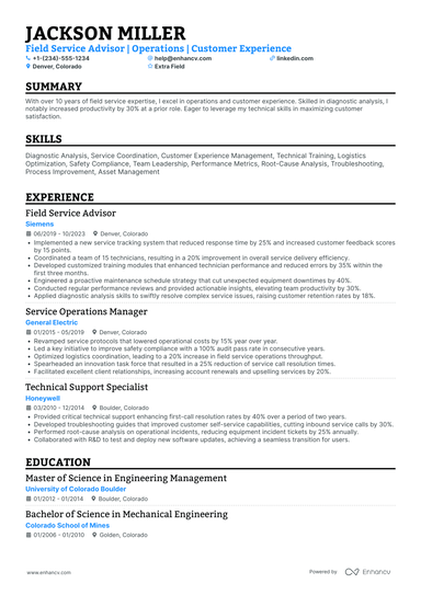 18 Service Advisor Resume Examples & Guide for 2025