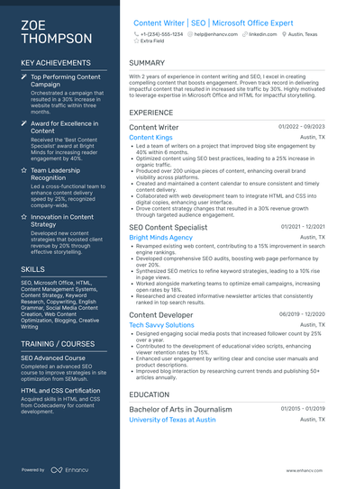 25 Writer Resume Examples That Got Jobs for 2025