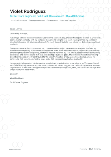 6 Professional Software Developer Cover Letter Examples and Template ...