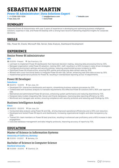 19 Power BI developer Resume Examples & Guide for 2025