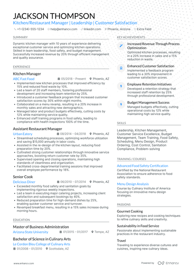29 Restaurant Manager Resume Examples & Guide for 2025