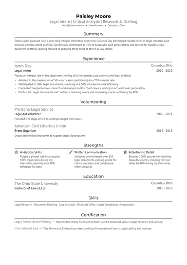 3 Law School Resume Examples & Guide for 2024