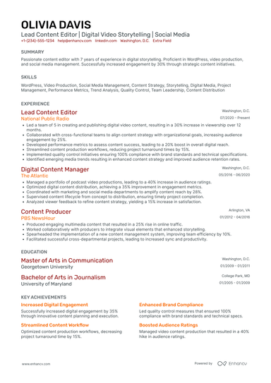 14 Video Editor Resume Examples & Guide for 2025
