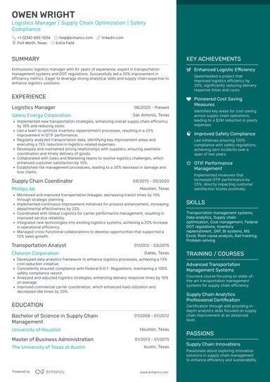 17 Logistics Coordinator Resume Examples & Guide for 2025