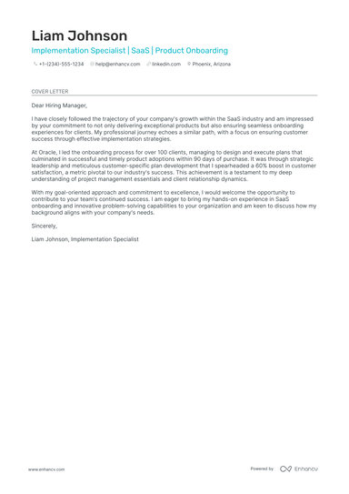 3 Professional Implementation Manager Cover Letter Examples and ...