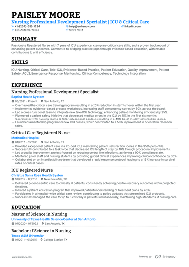 17 Nurse Educator Resume Examples & Guide for 2025
