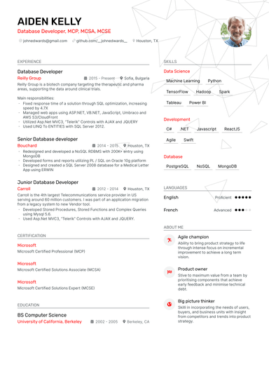 13 Database Engineer Resume Examples & Guide for 2024