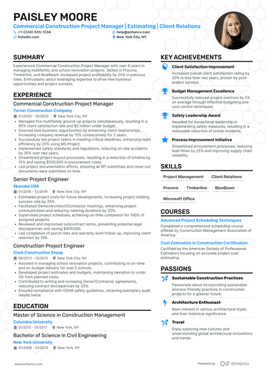 16 Construction Project Manager Resume Examples & Guide for 2025