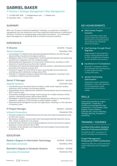 18 IT Director Resume Examples & Guide for 2025