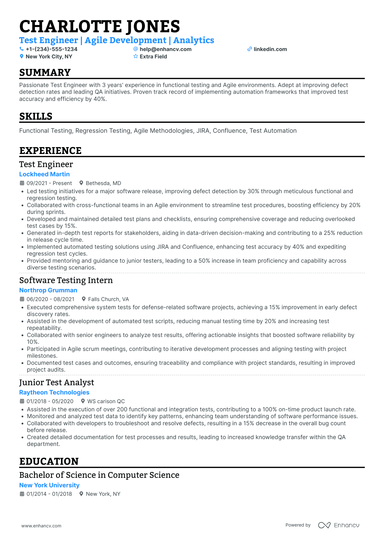 24 Test Engineer Resume Examples & Guide for 2025
