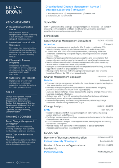 15 Change Management Resume Examples & Guide for 2025