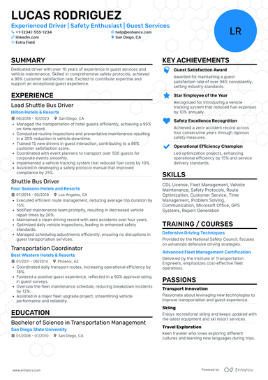 17 Bus Driver Resume Examples & Guide for 2025