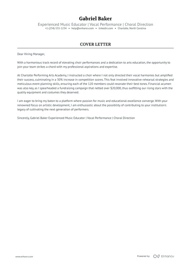 3 Professional Musician Cover Letter Examples and Template for 2025 ...