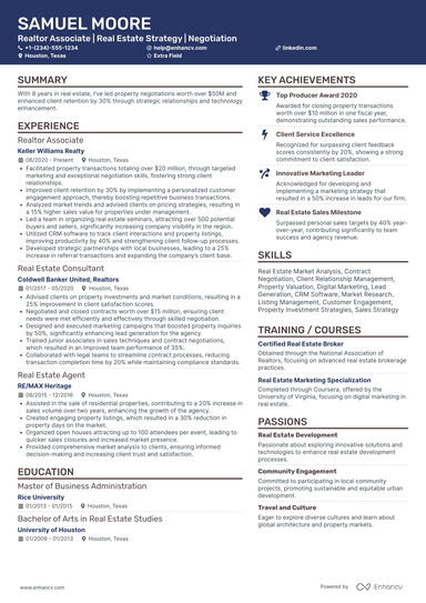 16 Realtor Resume Examples & Guide for 2025