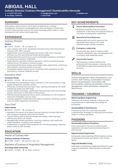 22 Culinary Resume Examples & Guide for 2025