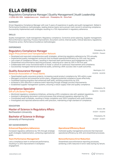 20 Compliance Manager Resume Examples & Guide for 2025