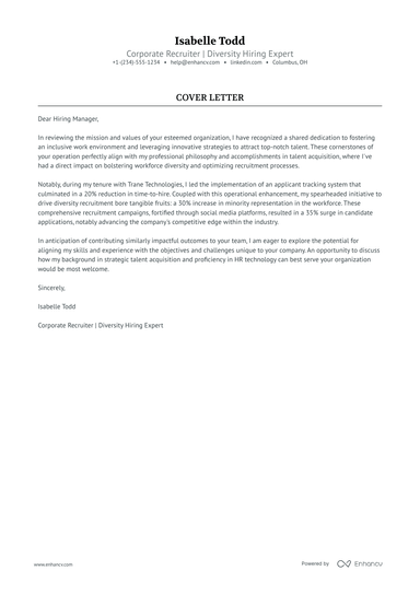 15 Professional Recruiter Cover Letter Examples and Template for 2025 ...