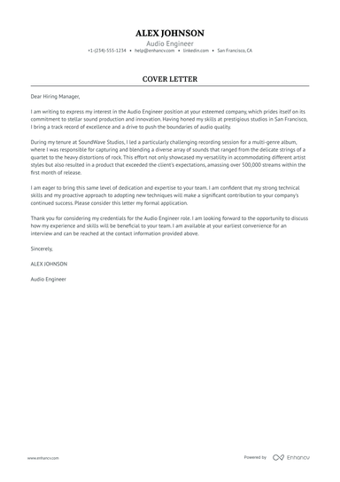 23 Professional Engineering Cover Letter Examples and Template for 2024 | Enhancv