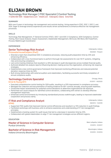21 IT Auditor Resume Examples & Guide for 2025