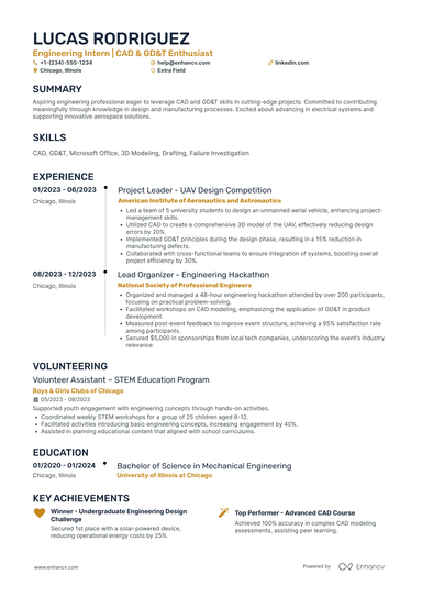 20 Engineering Intern Resume Examples & Guide for 2025
